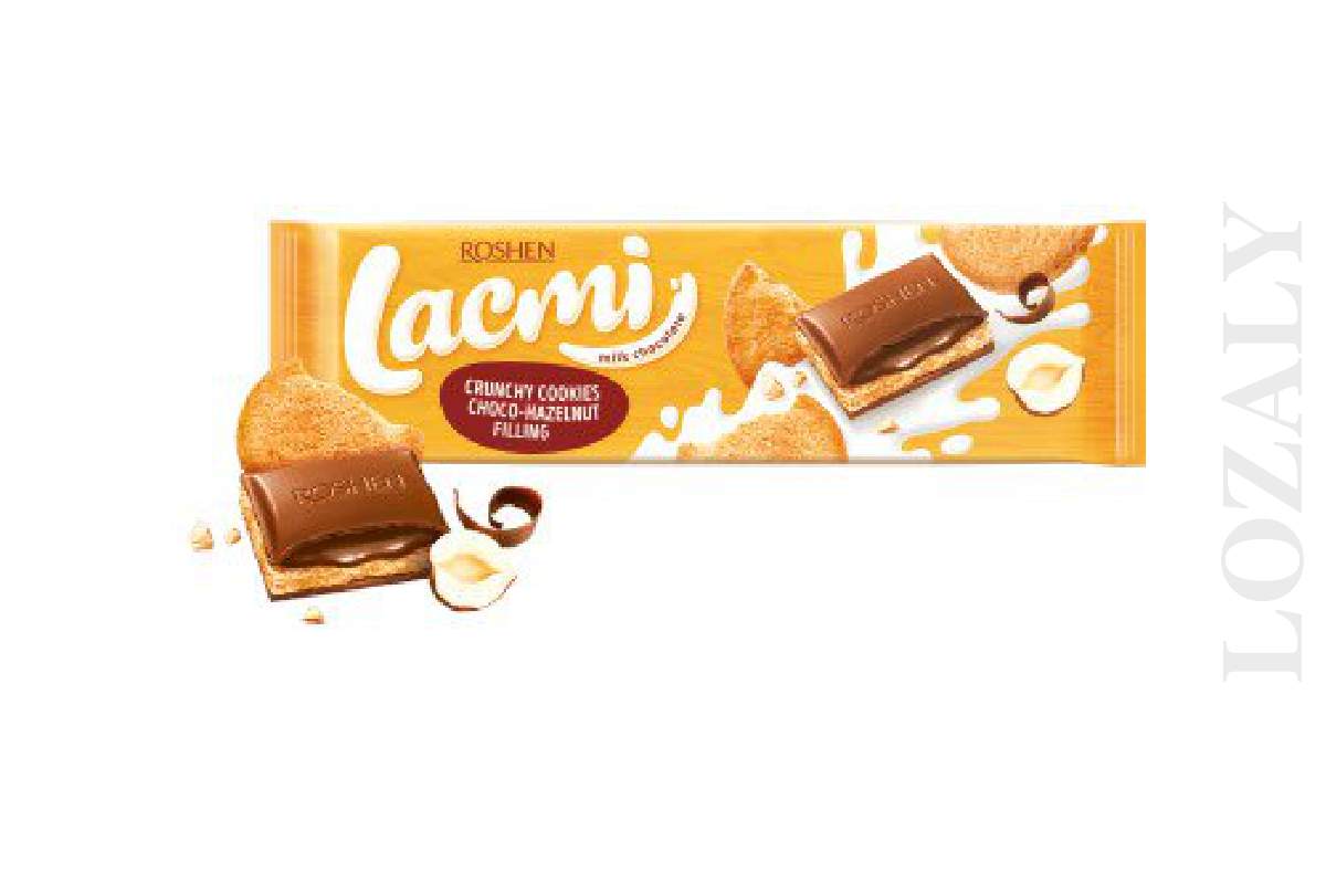 Sweets ROSHEN Milk Chocolate Bars LACMI Crunchy Cookies Choco-Hazelnut ...