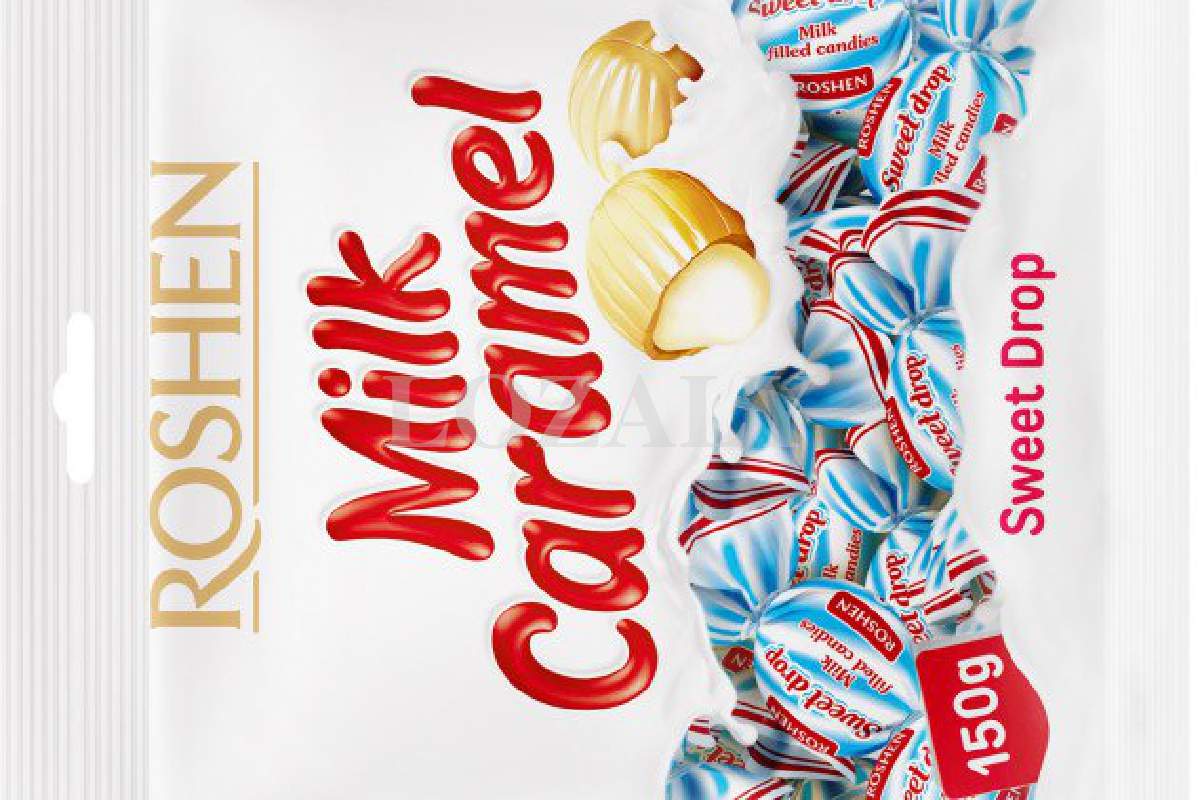 Ukrainian Sweets ROSHEN Milk Caramel Hard Candies "Sweet Drop" 150g / 5 ...